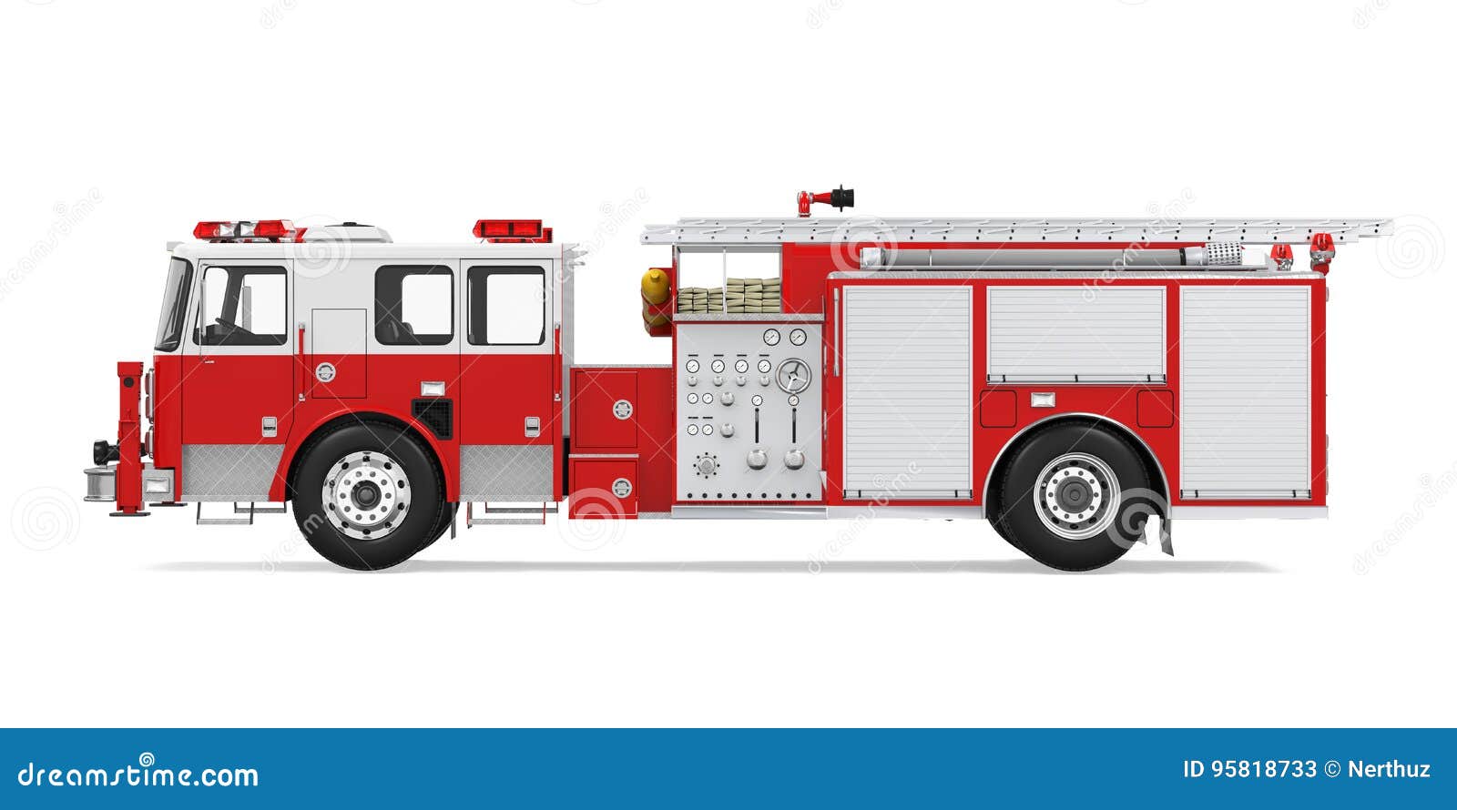 Fire Rescue Vehicles Or Fire Engine Truck Van Vector Illustration, Flat ...