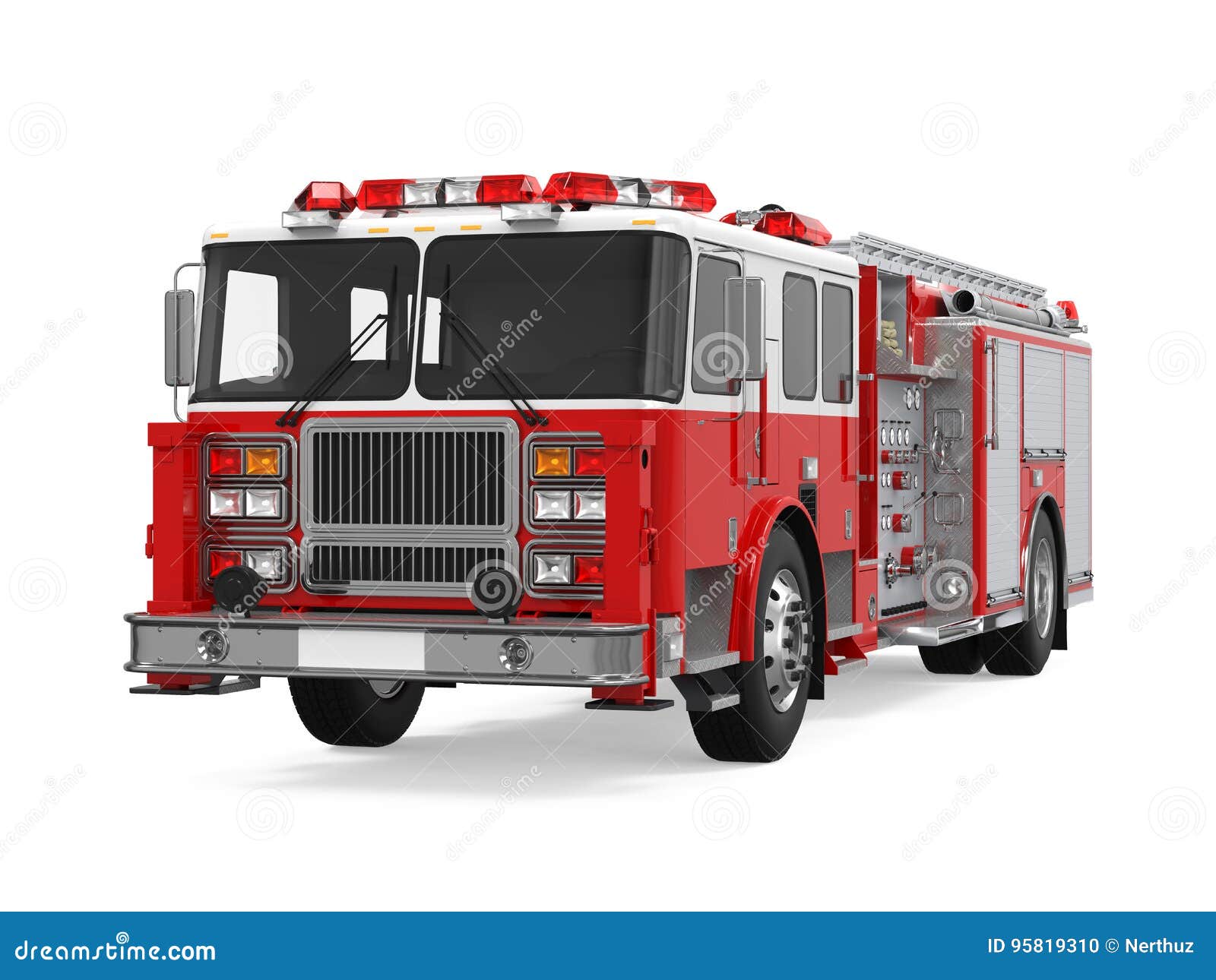 Fire Rescue Vehicles Or Fire Engine Truck Van Vector Illustration, Flat ...