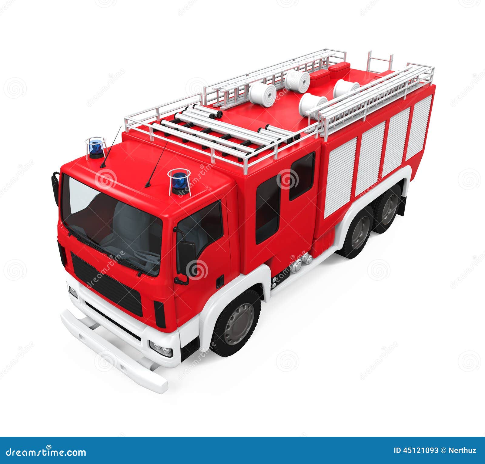 Fire Rescue Truck stock illustration. Illustration of render - 45121093