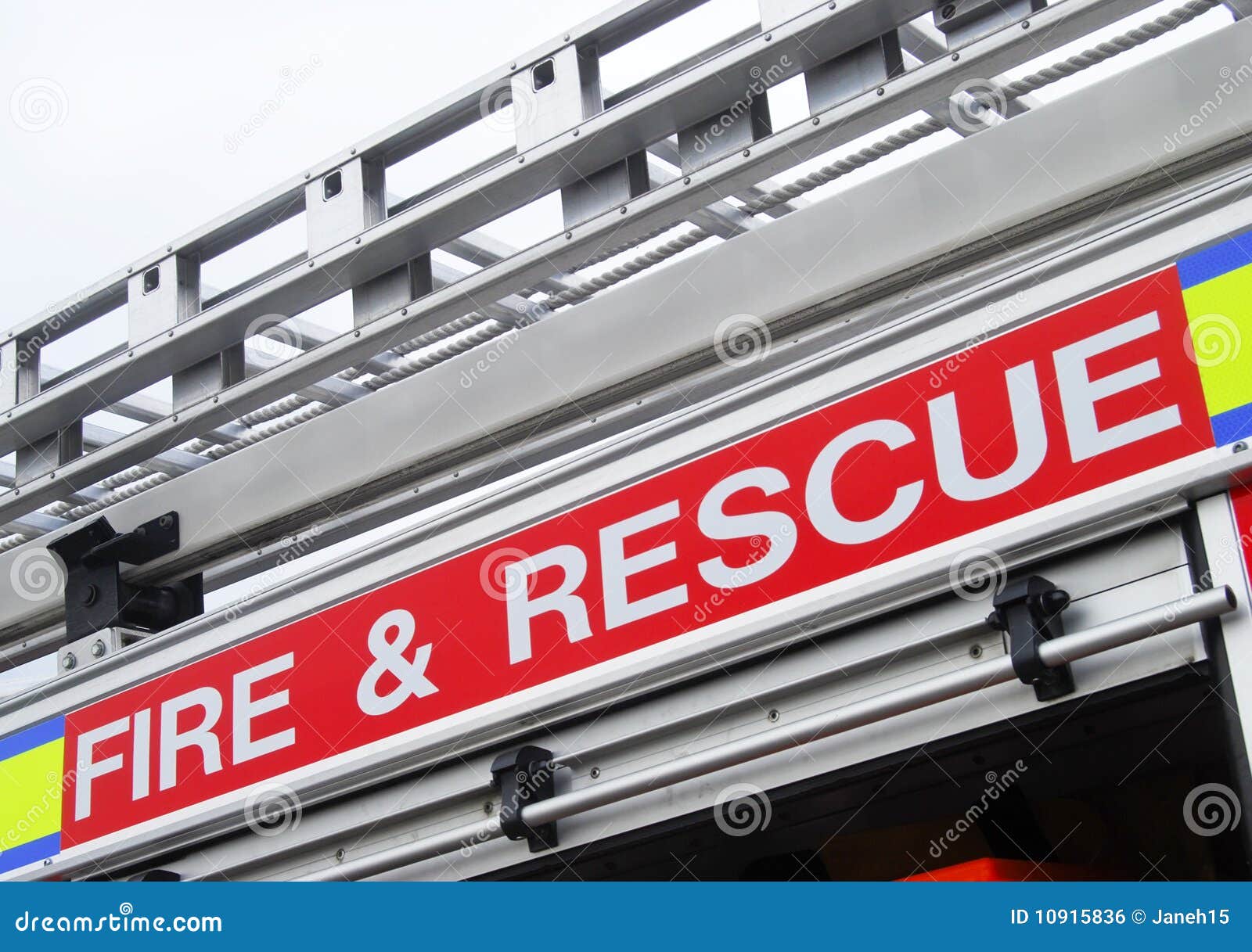 Fire and rescure truck stock photo. Image of rescue, ladder - 10915836