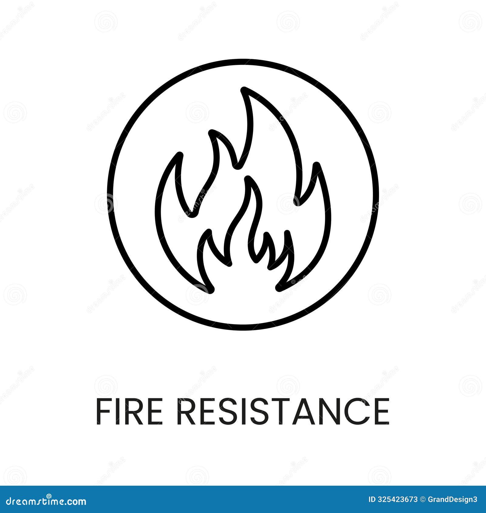Fire Resistance Line Vector Icon with Editable Stroke. Stock ...