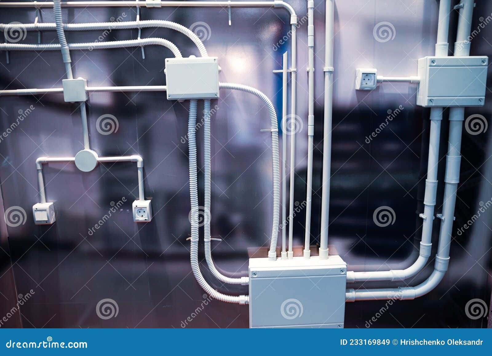 Fire Resistant Plastic Cable Lines. Low Voltage Equipment. Cable ...