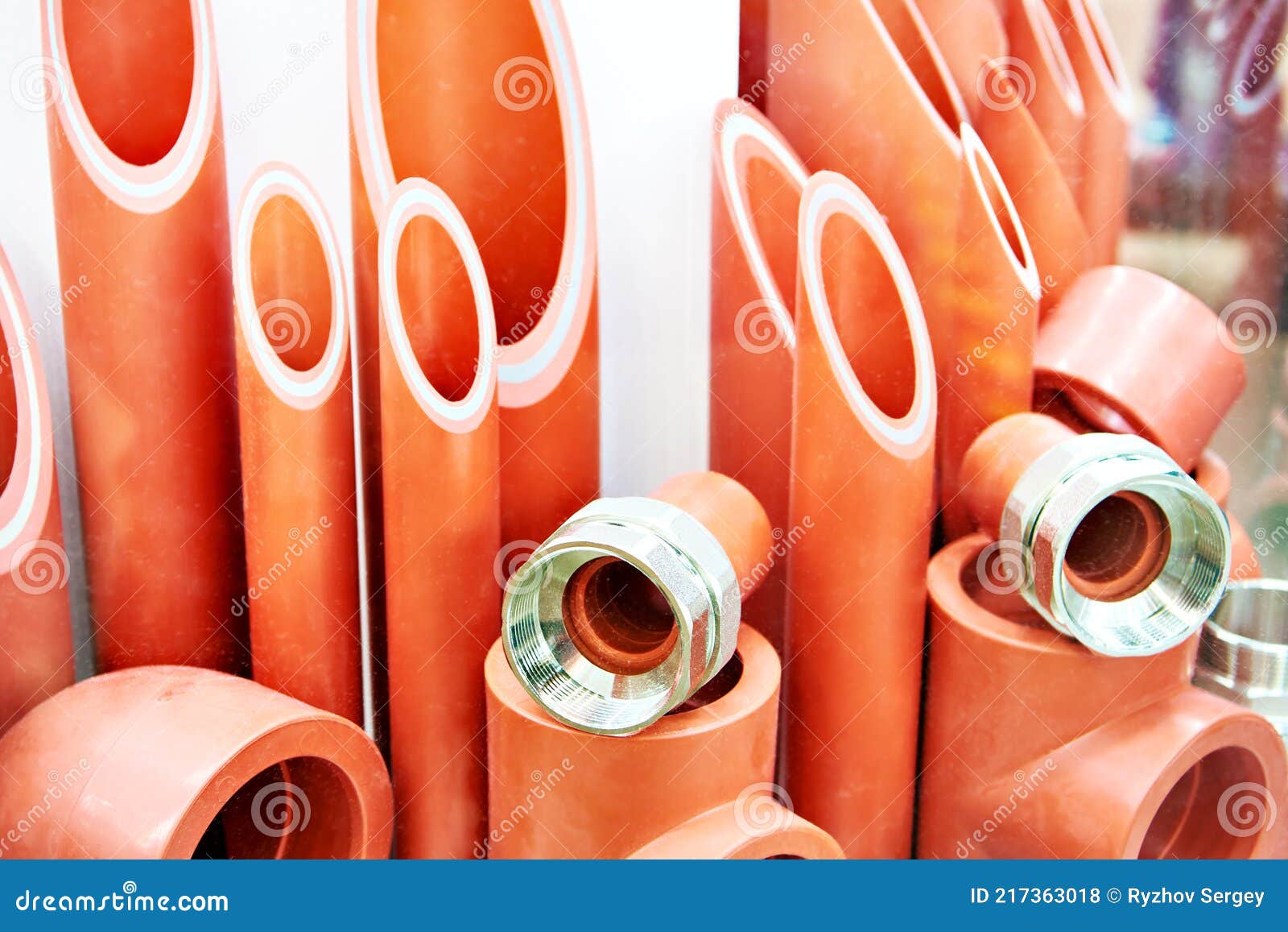 Fire Resistant Polypropylene Pipes Stock Photo - Image of industrial ...