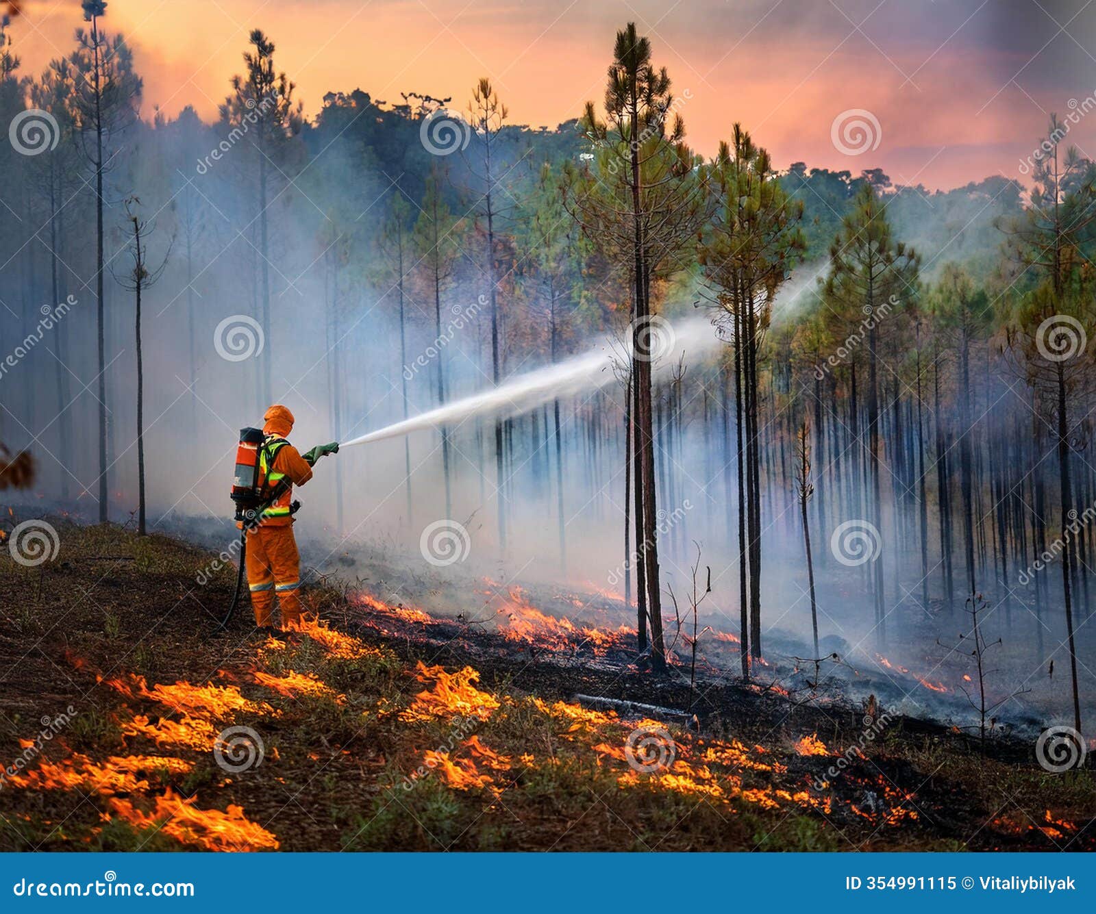 Wildfire Control Helicopter Swoops In, Dumping Water On The Flames ...