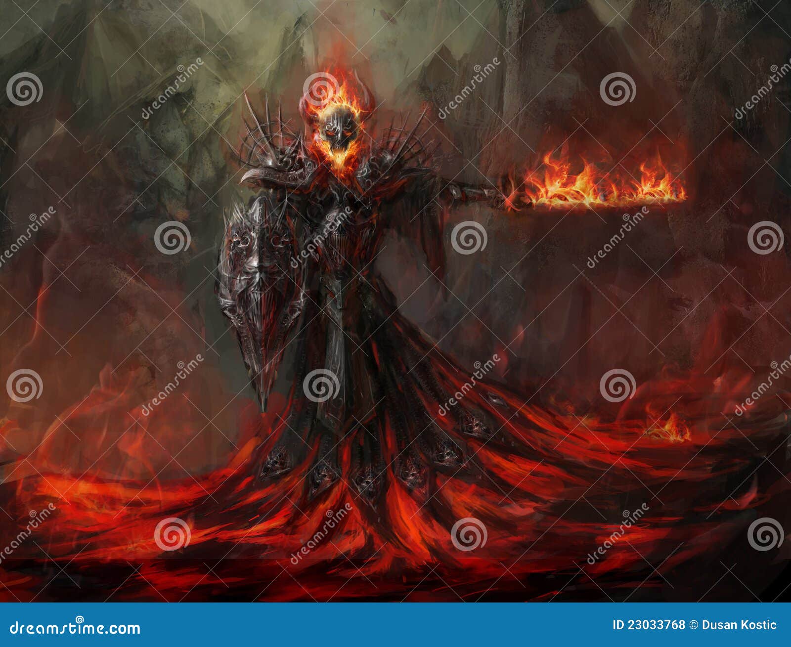 Fire revenant stock illustration. Illustration of evil - 23033768