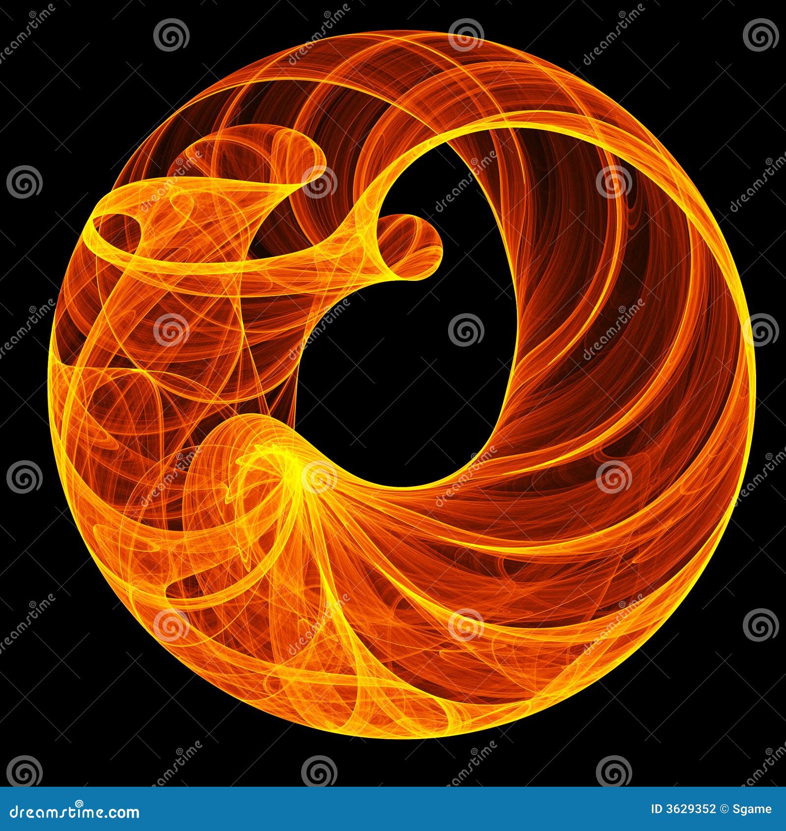 Fire Ring. Realistic Burning Fiery Circus Circle Hot Hoop Warm Fire ...