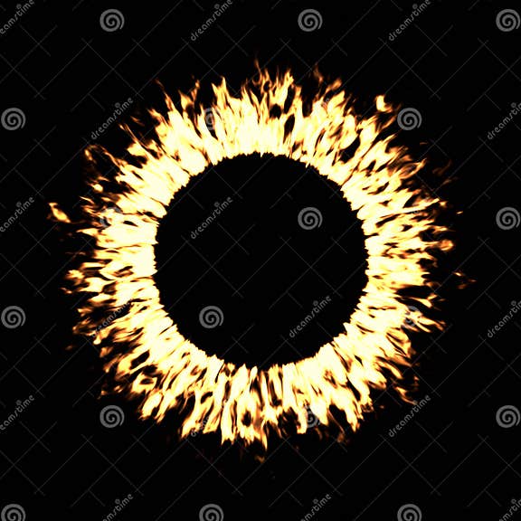 Fire Ring on Black Background. Stock Illustration - Illustration of ...