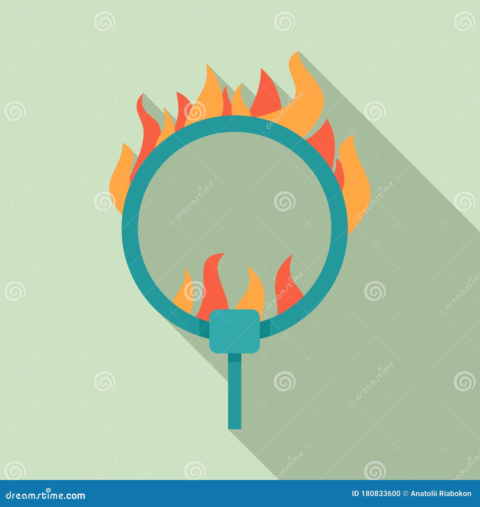 Fire ring icon, flat style stock vector. Illustration of digitally ...