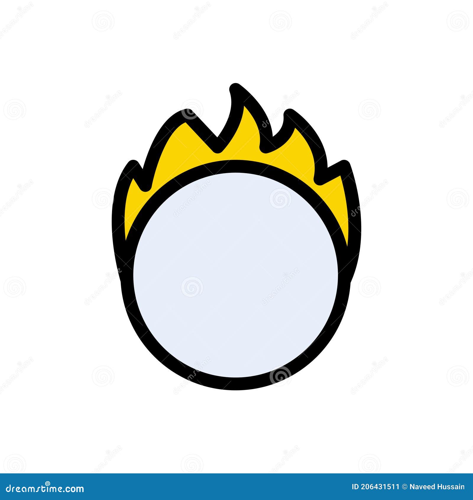 Fire Ring Vector Line Colour Icon Stock Vector - Illustration of ...