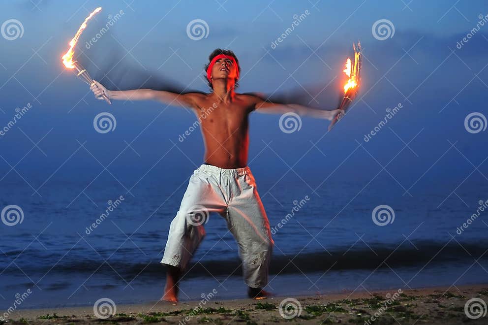 Fire ritual stock photo. Image of night, danger, risk - 6762852