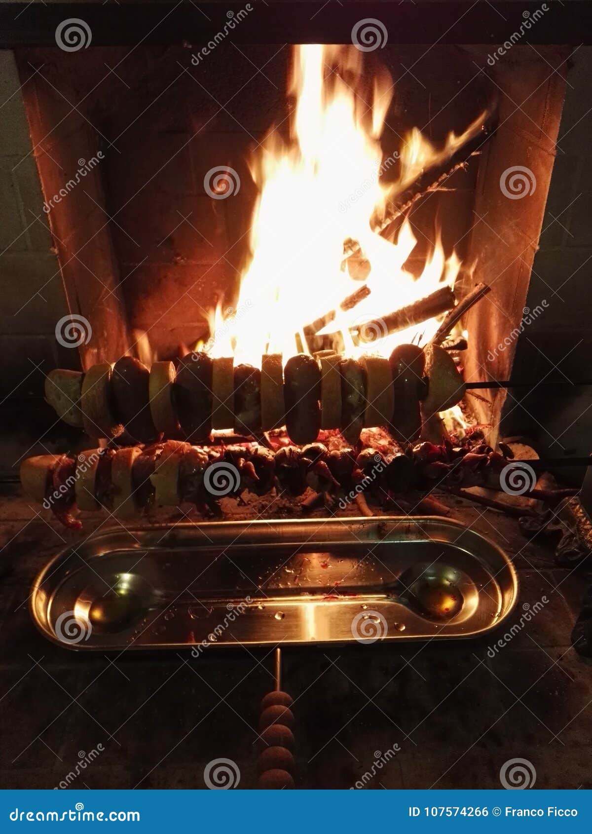 Fire stock photo. Image of dinner, fire, tuscany, roast - 107574266