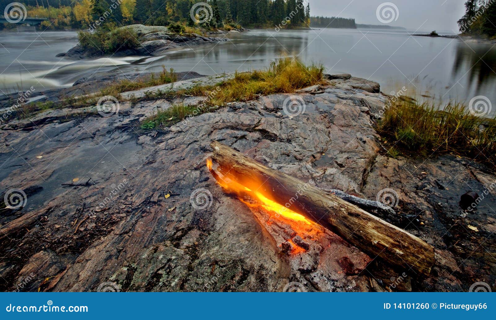Fire on Rock Northern Canada Stock Photo - Image of wilderness ...