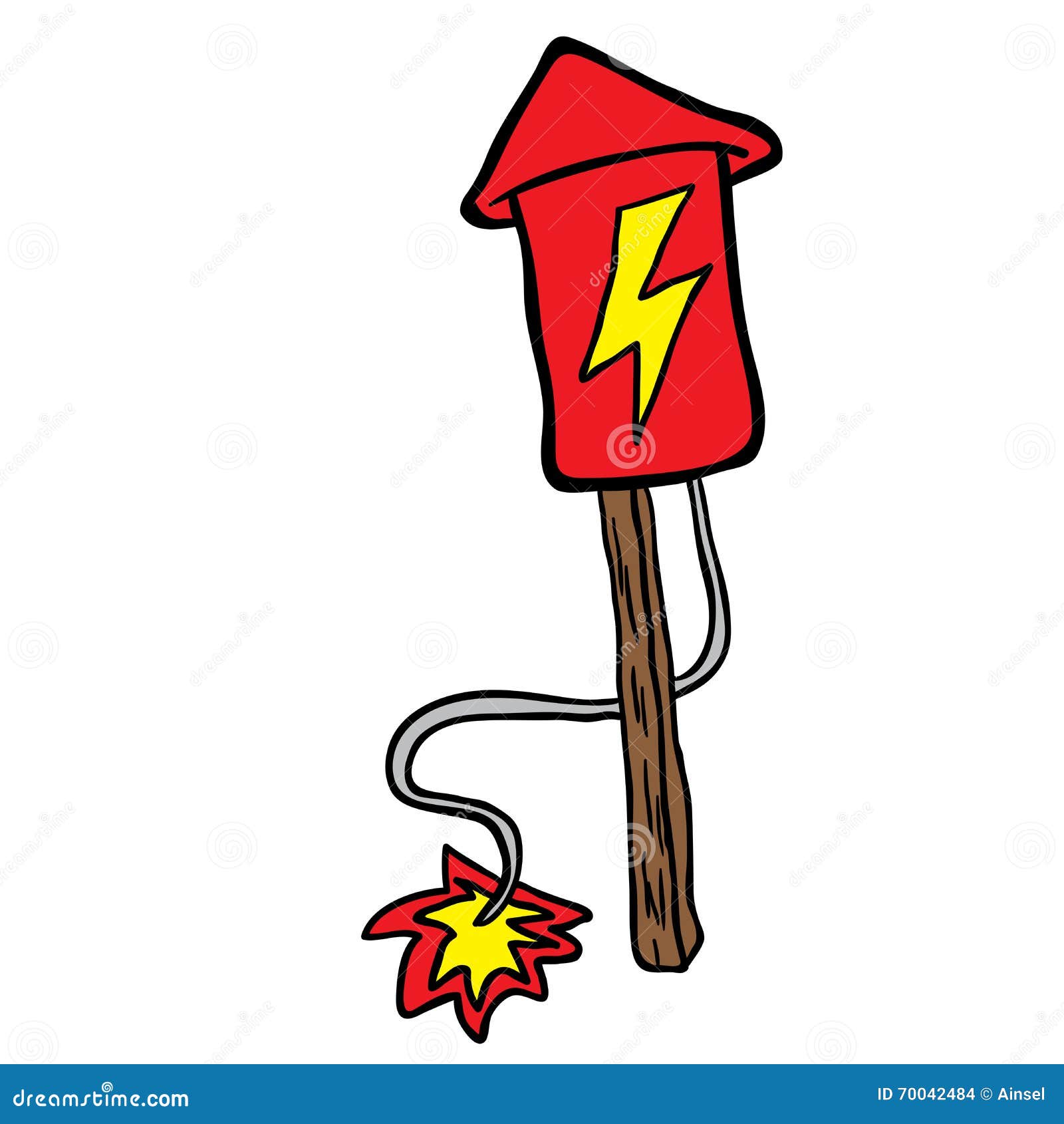 Fire rocket stock vector. Illustration of drawing, cute - 70042484