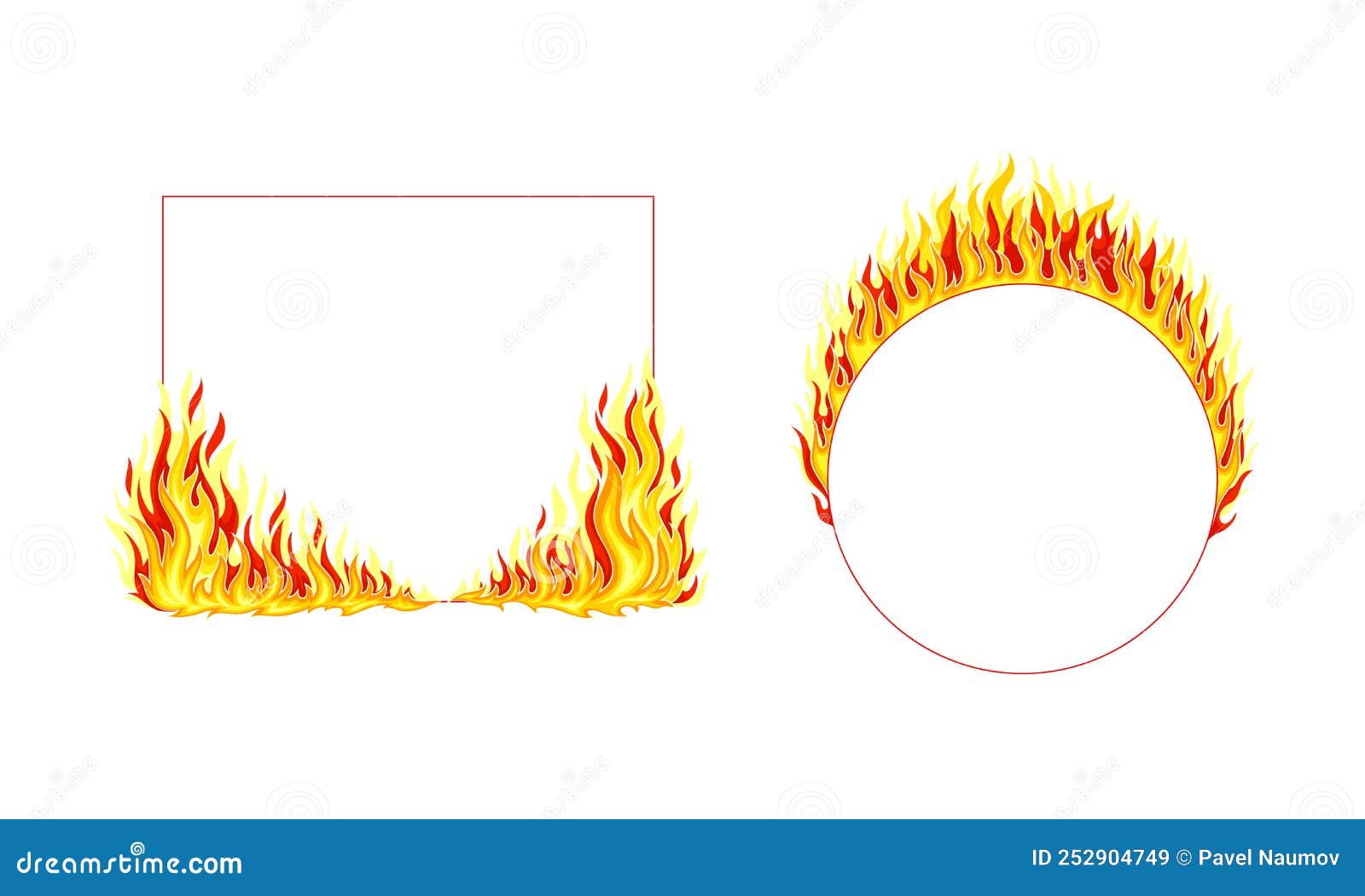 Tongue Of Burning Fire And Flame Vector Set | CartoonDealer.com #203011601
