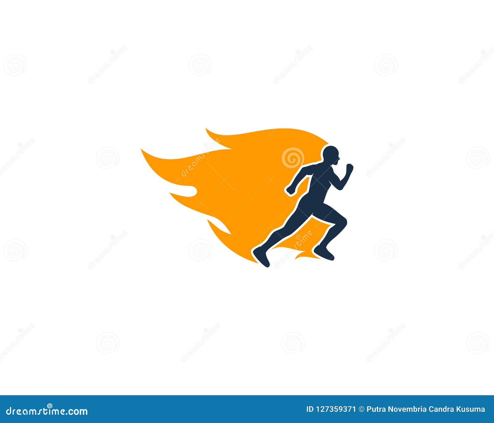 Fire Run Logo Icon Design stock vector. Illustration of glow - 127359371