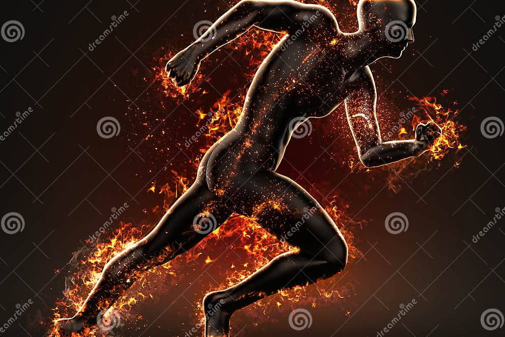 Fire runner stock illustration. Illustration of abstract - 68066696