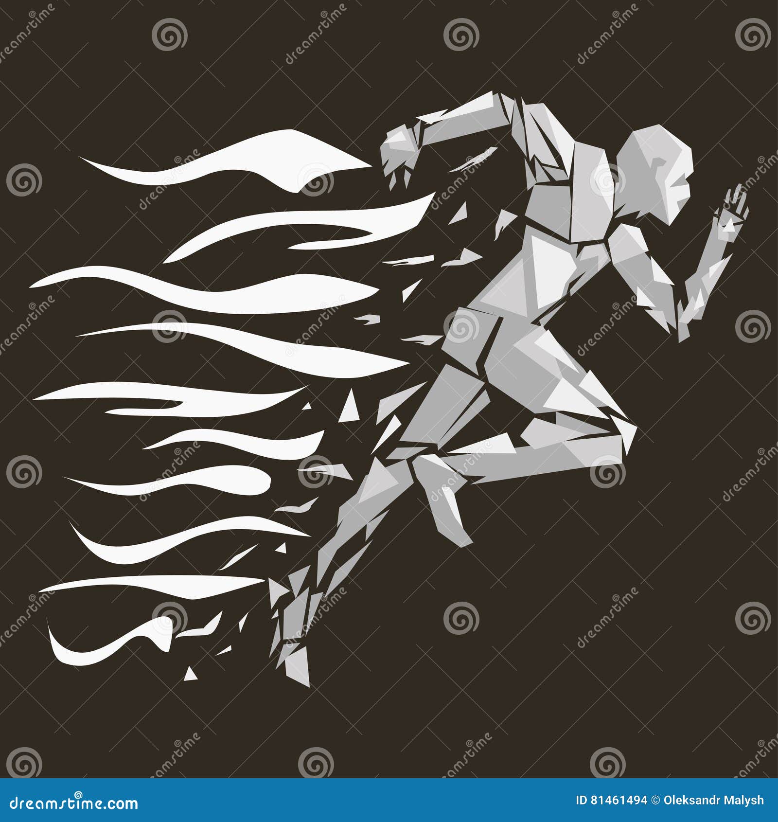 Fire running man stock vector. Illustration of silhouette - 81461494