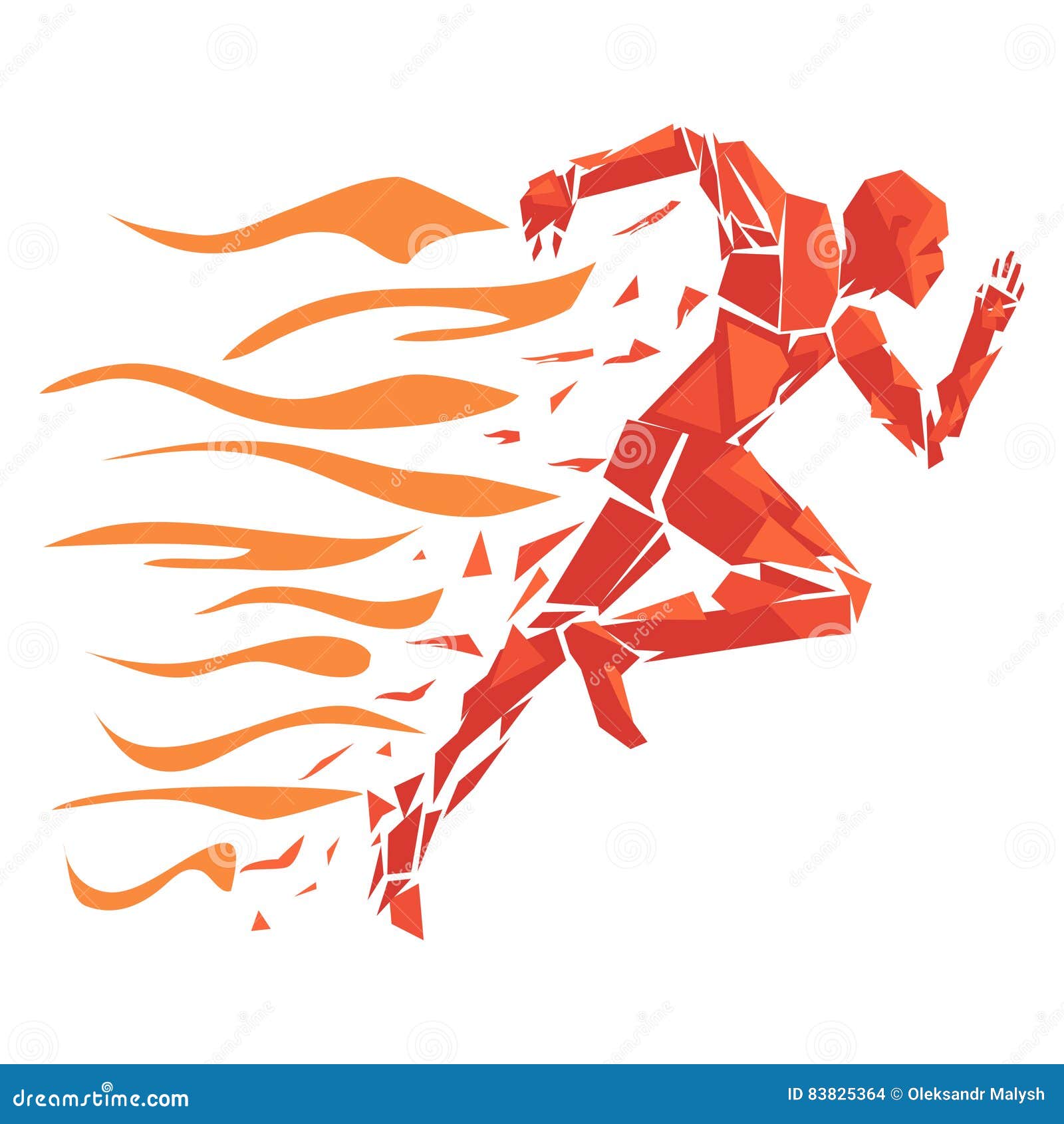 Fire running man stock vector. Illustration of runner - 83825364