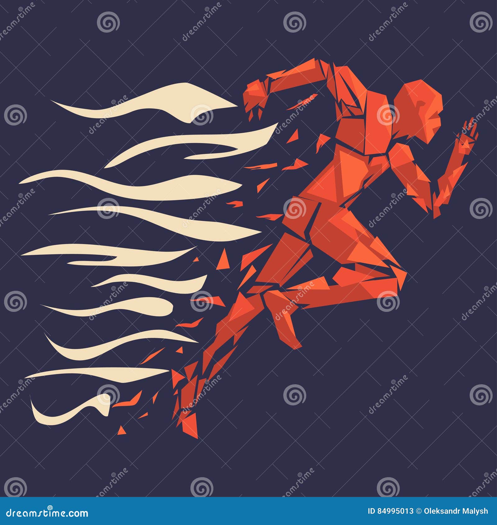 Fire running man stock vector. Illustration of isolated - 84995013