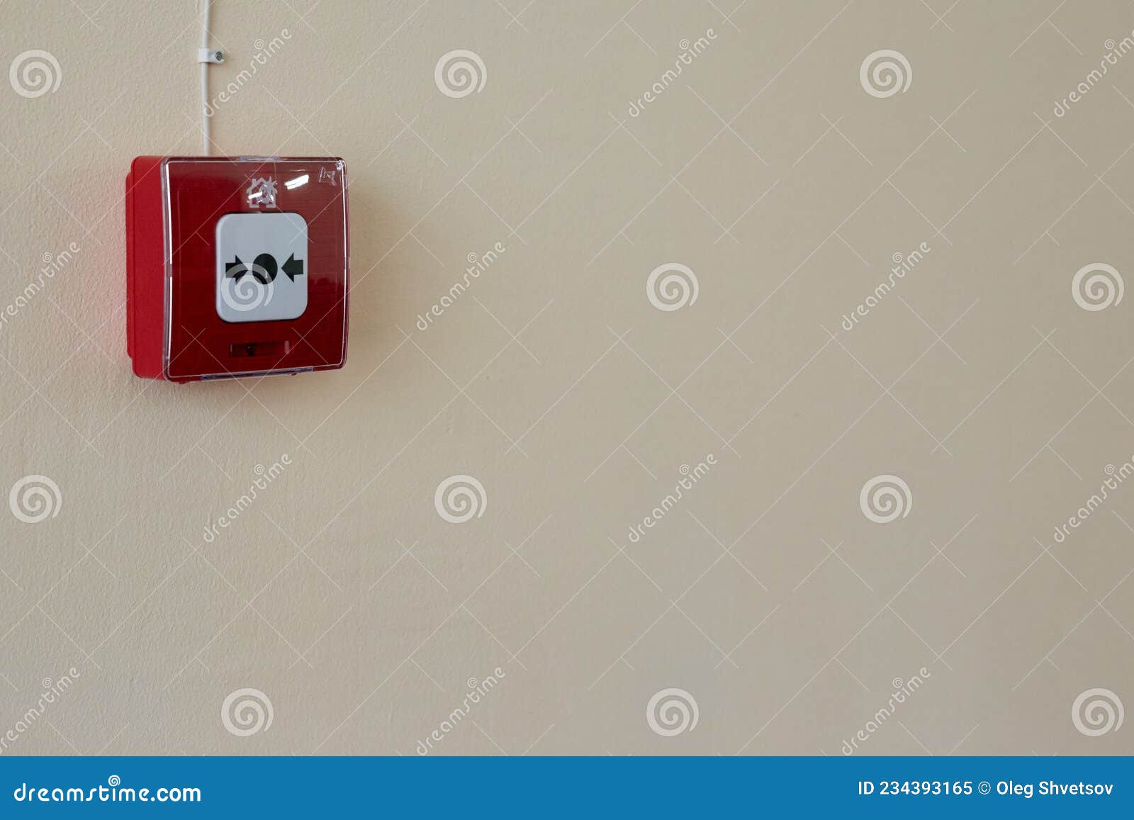 The Fire Safety Button is Fixed on the Wall Red Fire Button Stock Image ...