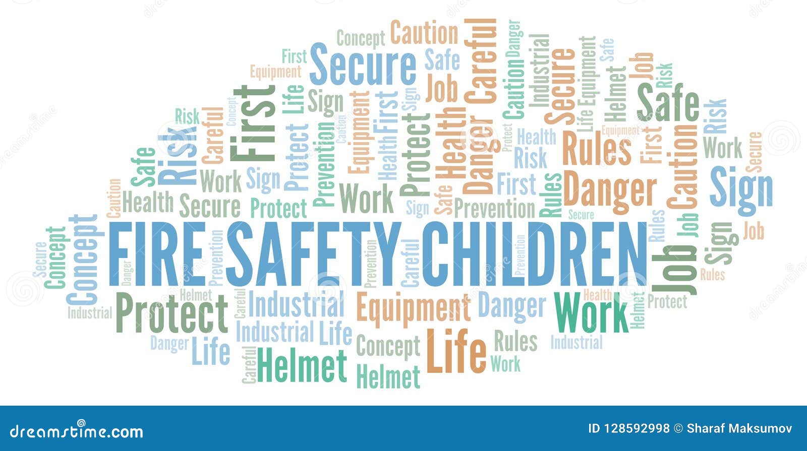 Fire Safety Children Word Cloud. Stock Illustration - Illustration of ...