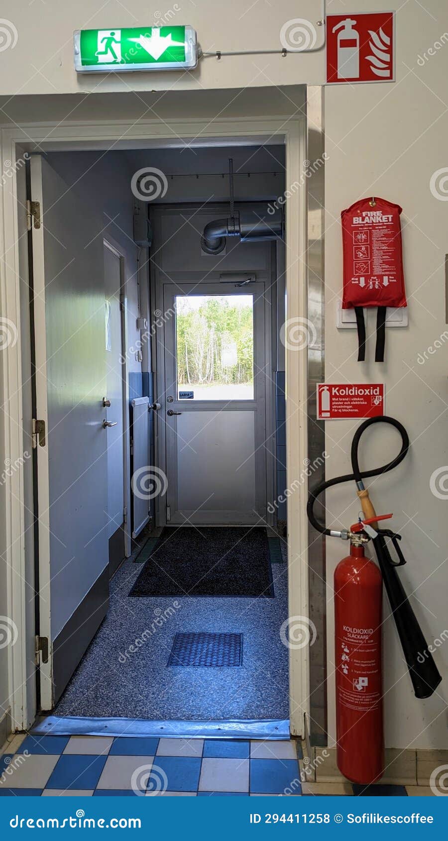 Fire Safety. Emergency Exit. Fire Prevention in the Kitchen Stock Photo ...