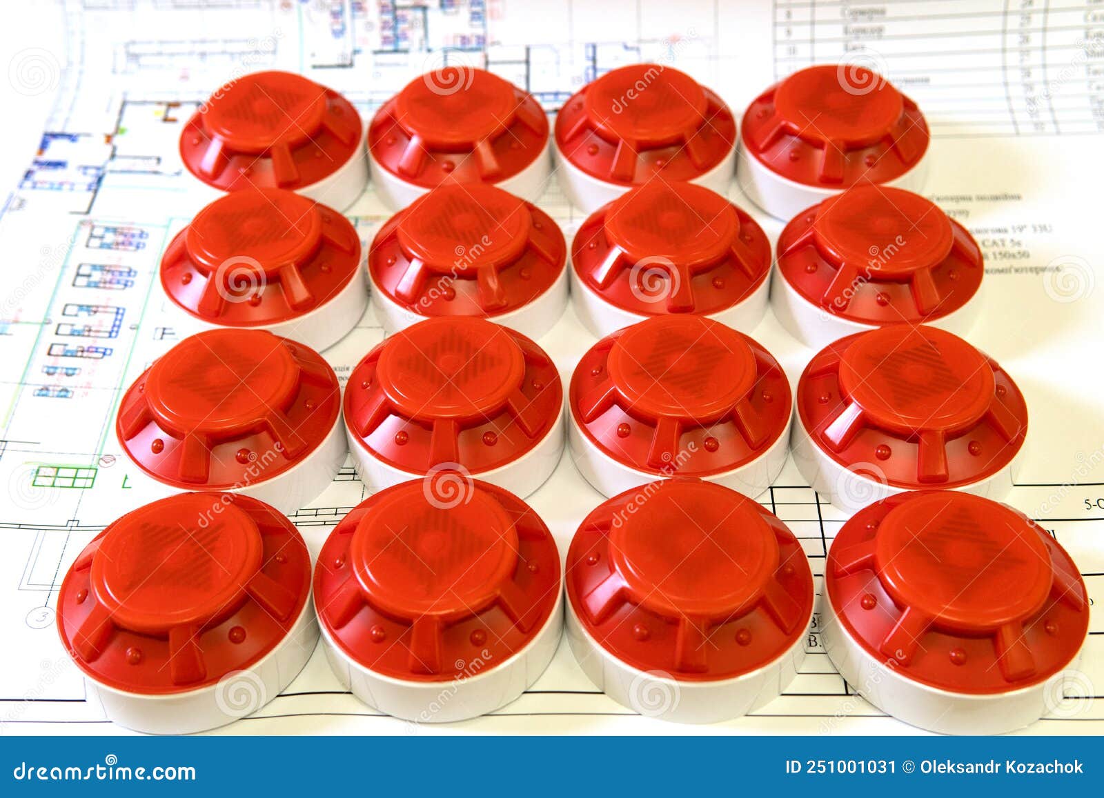 Fire Safety Equipment and Plan on the Table. Stock Image - Image of ...