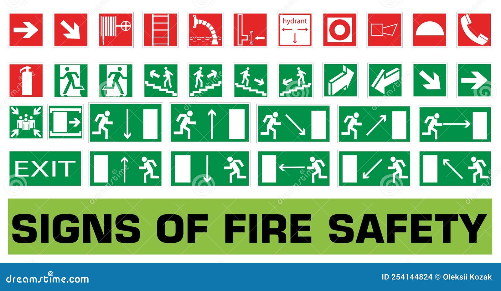 Fire Safety Icon Set. Vector Illustration Stock Vector - Illustration ...