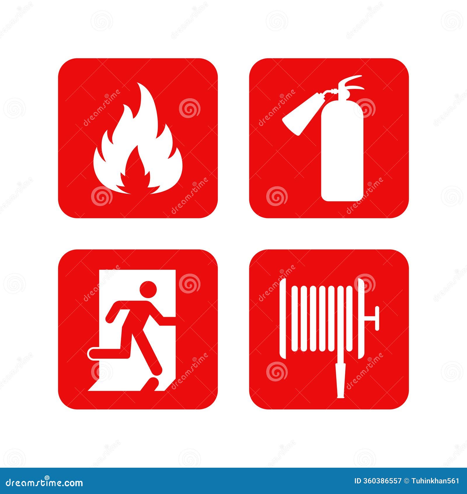 Fire Safety Sign Collection. Fire Protection Sign Vector Collection ...