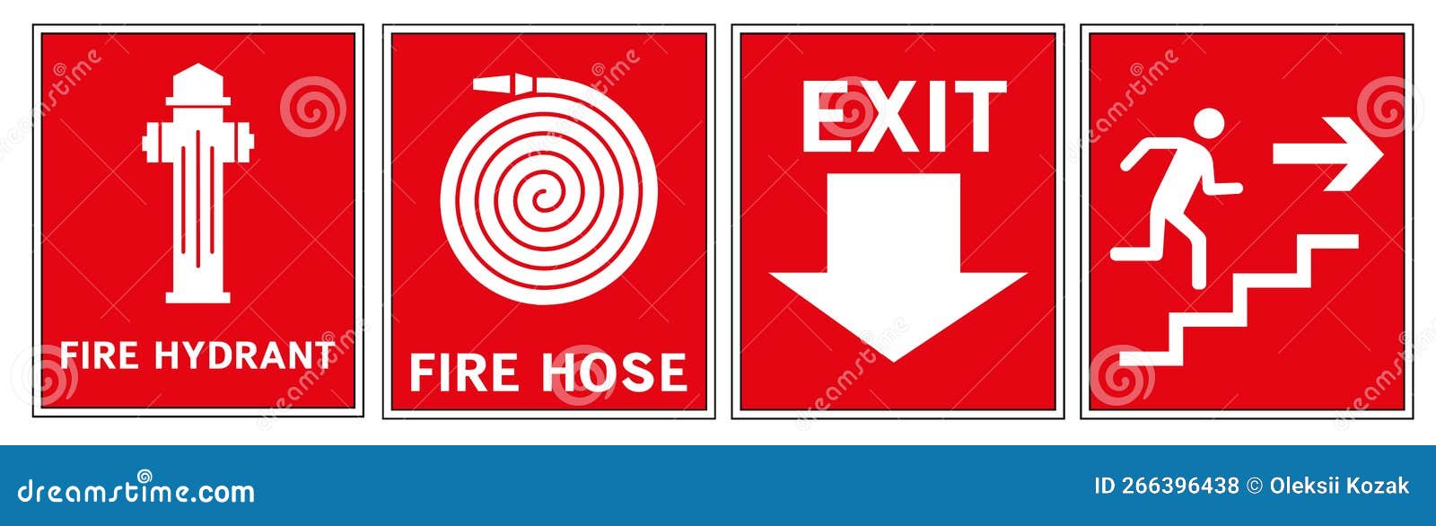 The Signs Contain Symbols Of A Fire Hydrant And Also Show An Emergency ...