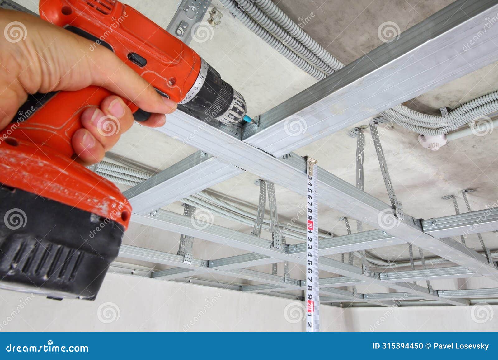 Fire Safety System and Ceiling Stock Photo - Image of metal, profiles ...