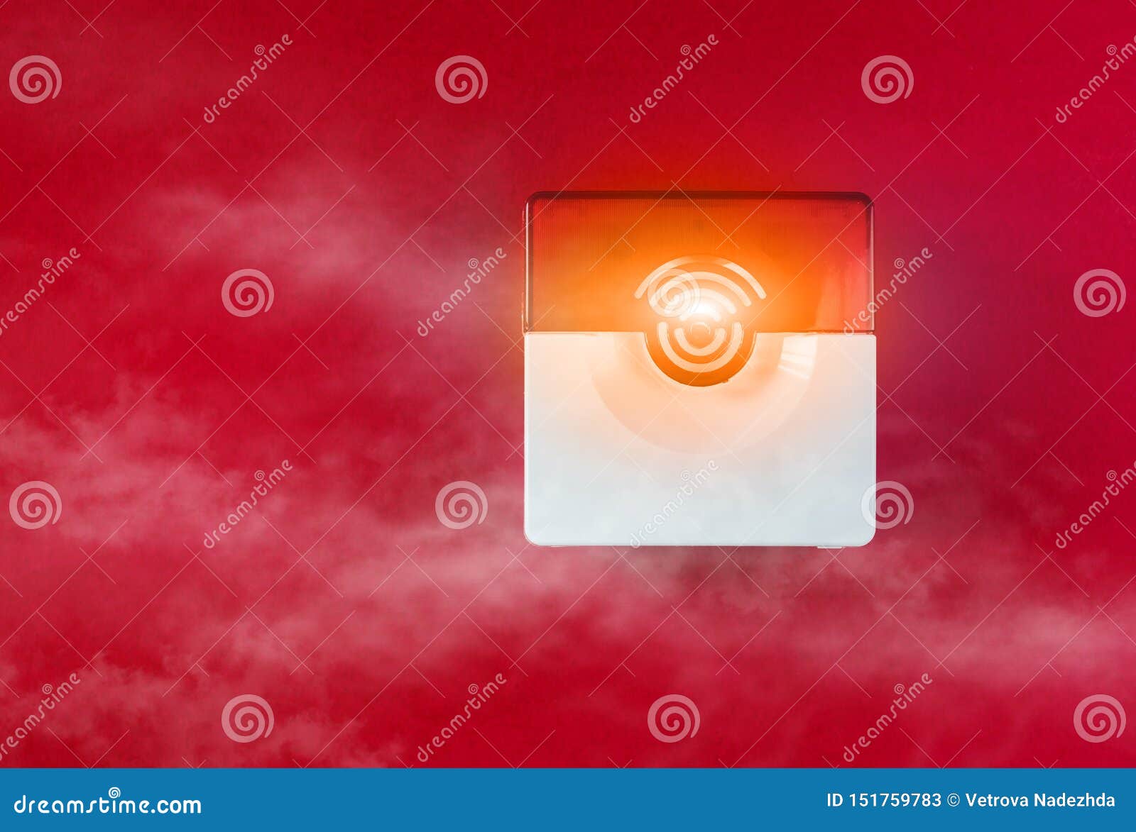 Fire Safety System on a Red Background of a Copy Space Stock Image ...