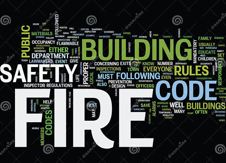 Fire Safety Under the Fire Code Word Cloud Concept Stock Vector ...