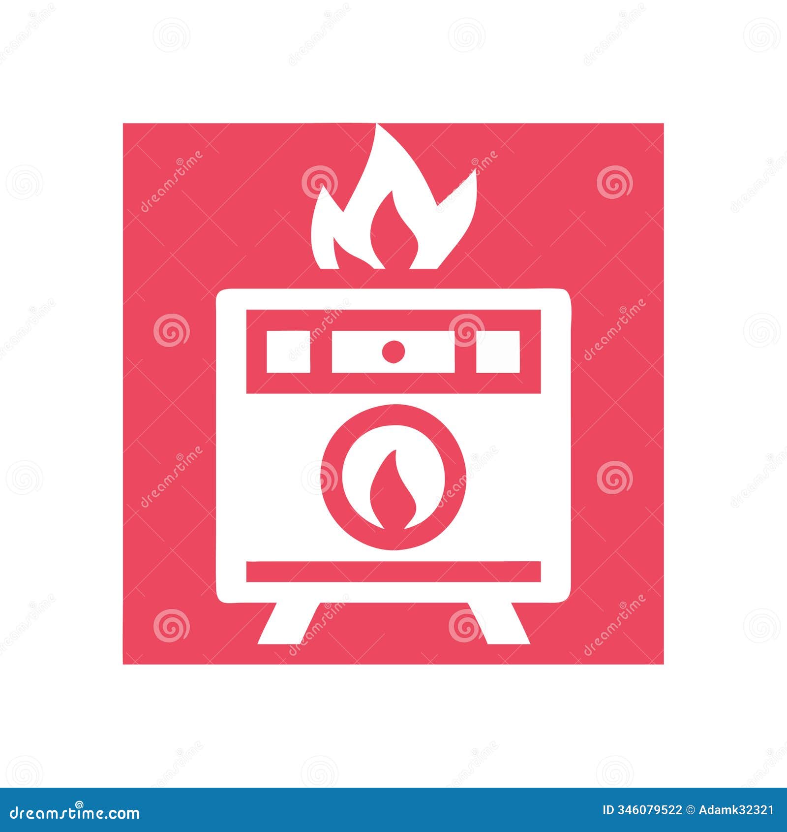 Fire Safety Vector Illustration Heating Appliance with Flames Stock ...