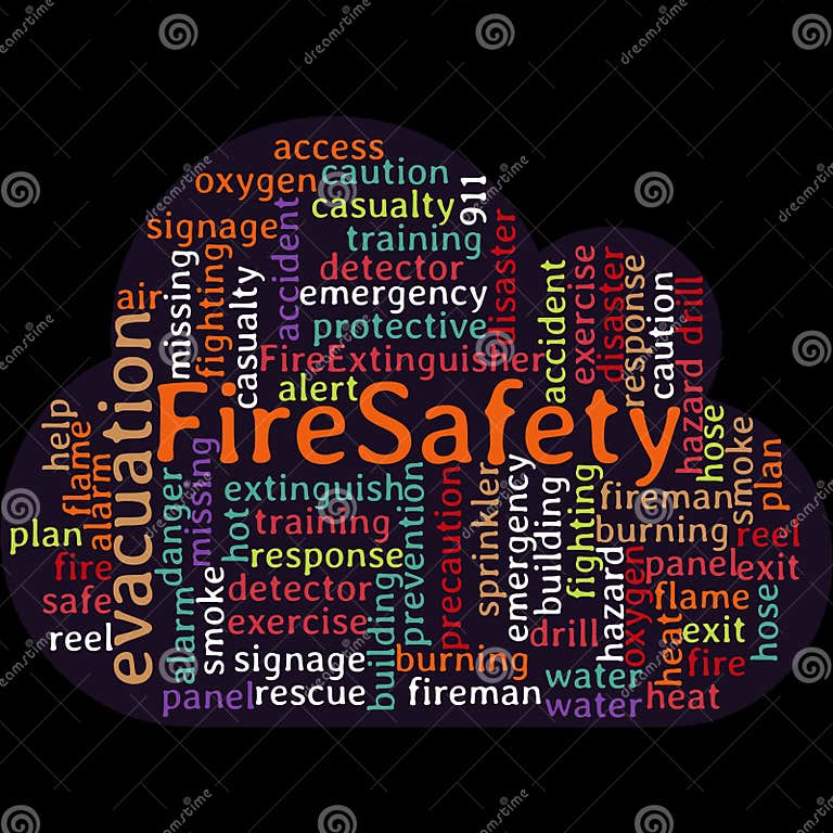 Fire safety word cloud stock illustration. Illustration of diagram ...