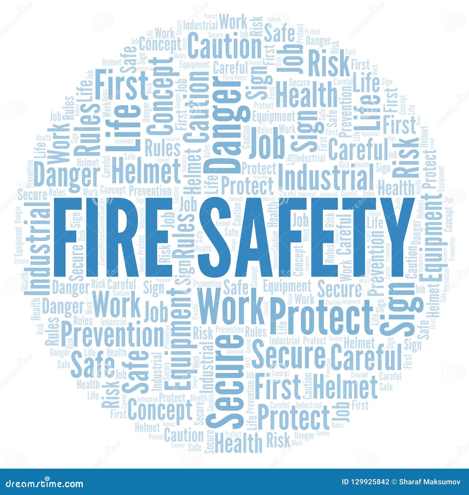 Fire Safety word cloud. stock illustration. Illustration of danger ...