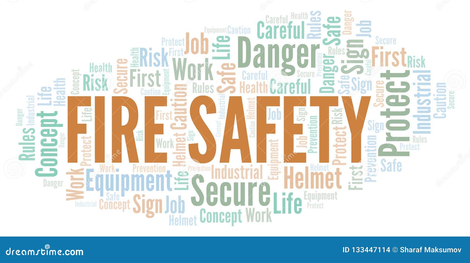 Fire Safety word cloud stock illustration. Illustration of safe - 133447114
