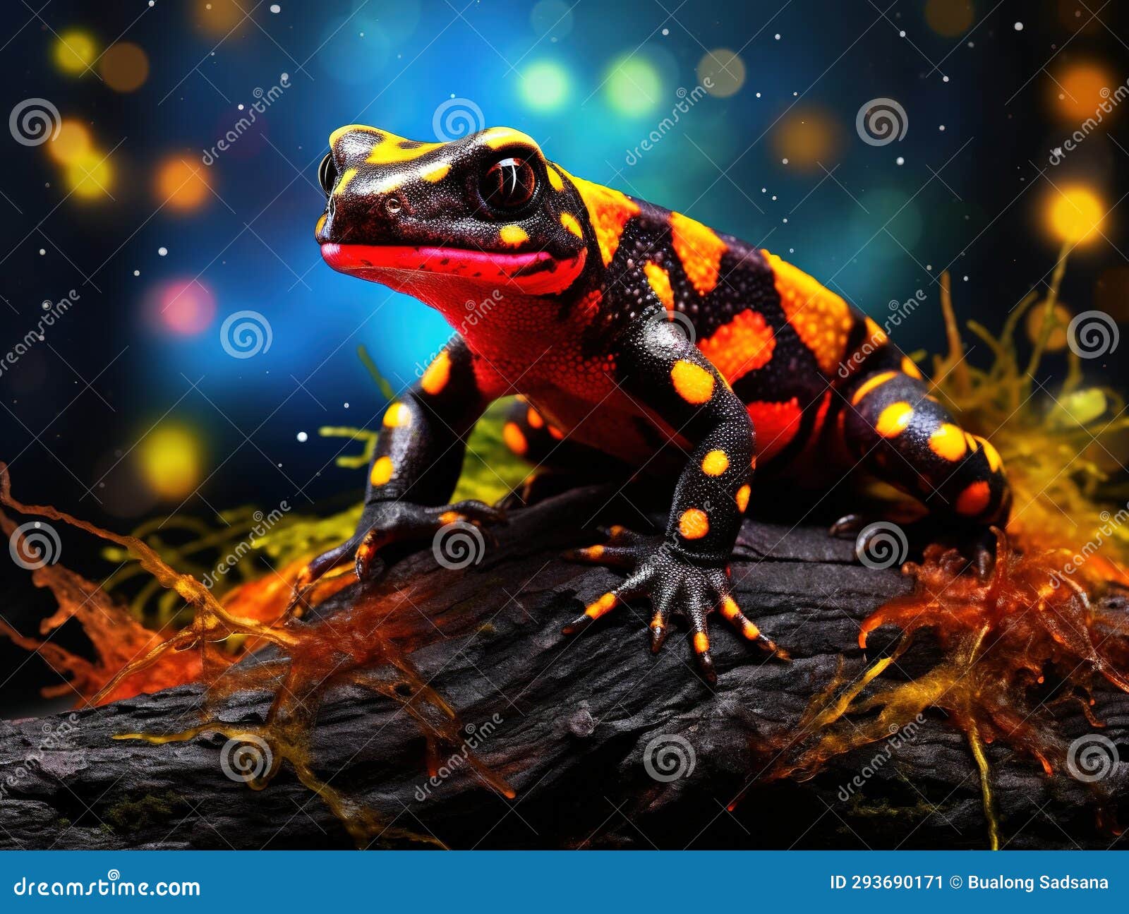 Ai Generated Illustration Wildlife Concept of Fire Salamander Stock ...
