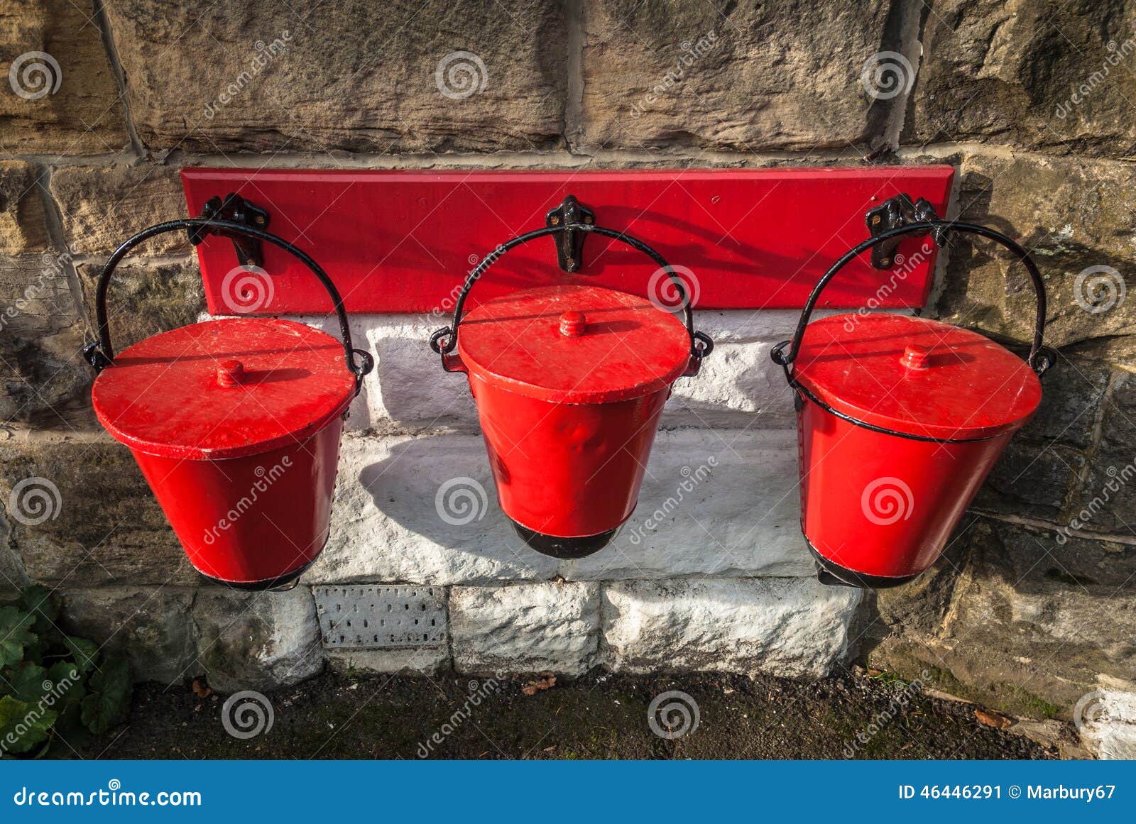 Fire Sand Buckets stock image. Image of railway, station - 46446291
