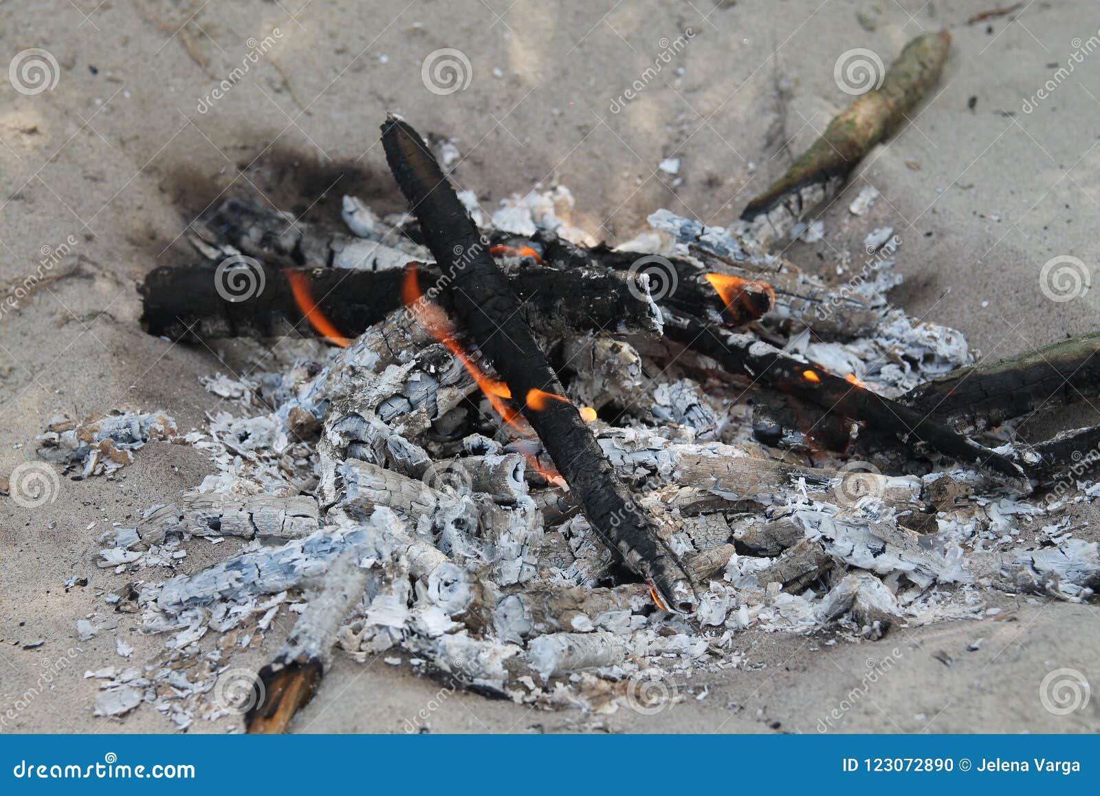 Fire in sand stock photo. Image of making, dust, fire - 123072890