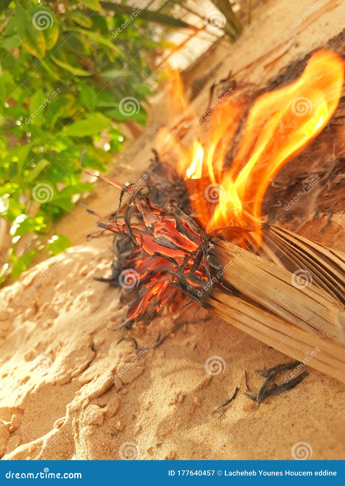 Fire and Sands on Desert Wonderful Stock Image - Image of sand, desert ...