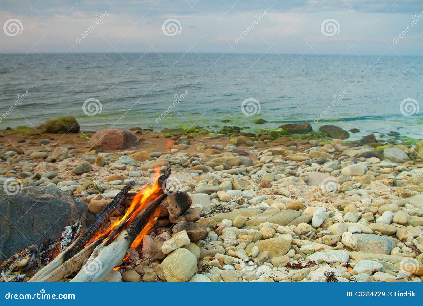 Fire at sea stock image. Image of campfire, burnt, heat - 43284729