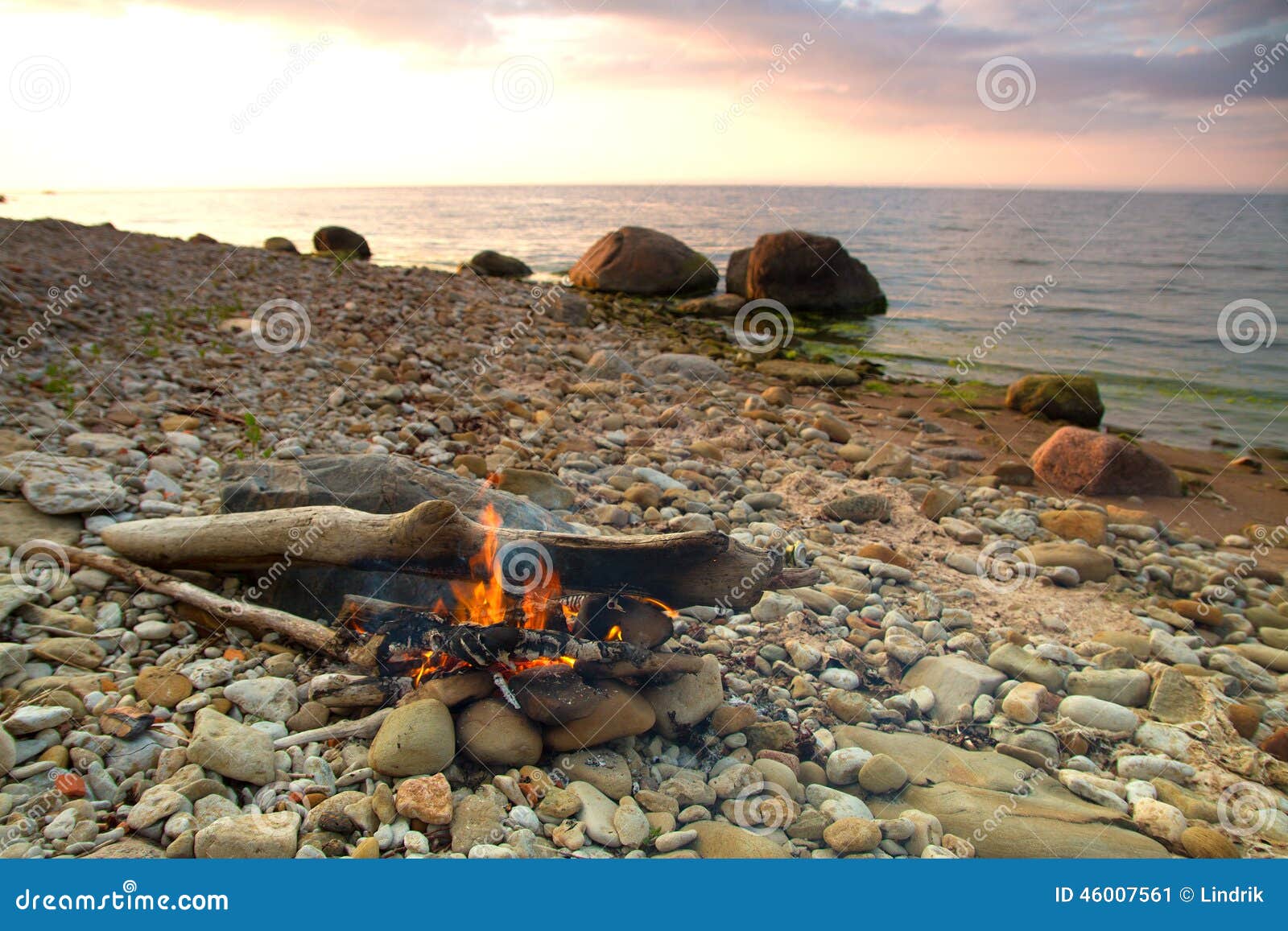 Fire at sea stock image. Image of midwest, bonfire, ocean - 46007561