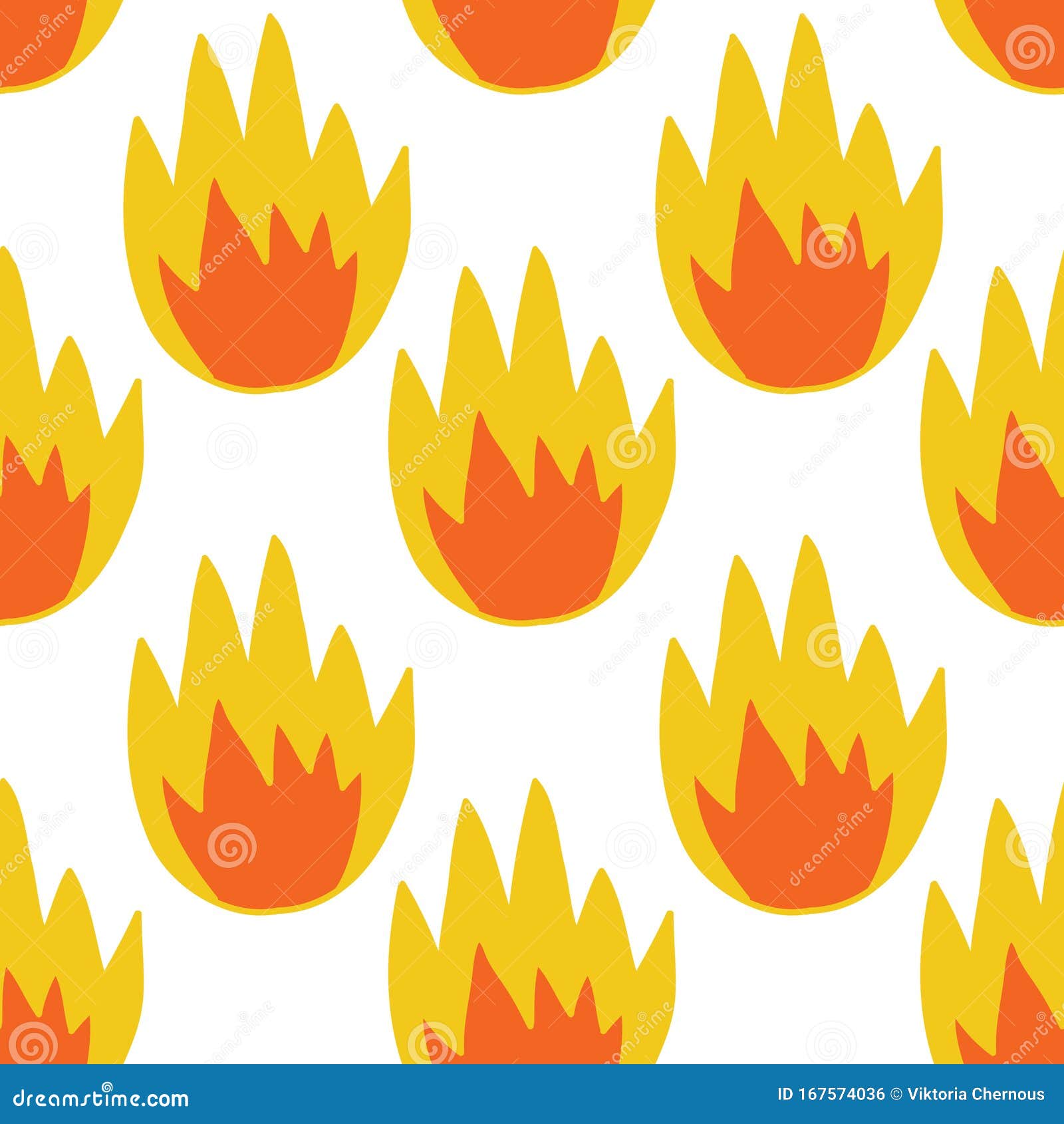 Fire Seamless Doodle Pattern, Vector Illustration Stock Illustration ...