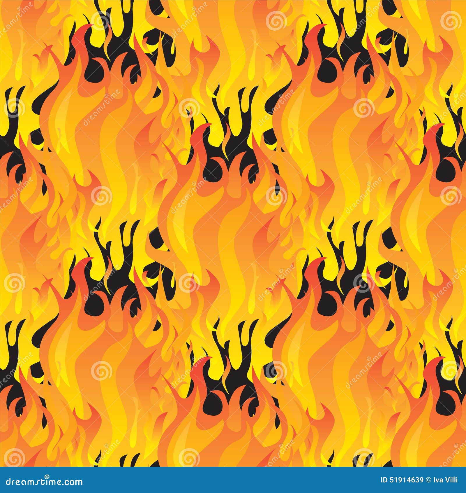 Fire seamless pattern stock vector. Illustration of seamless - 51914639