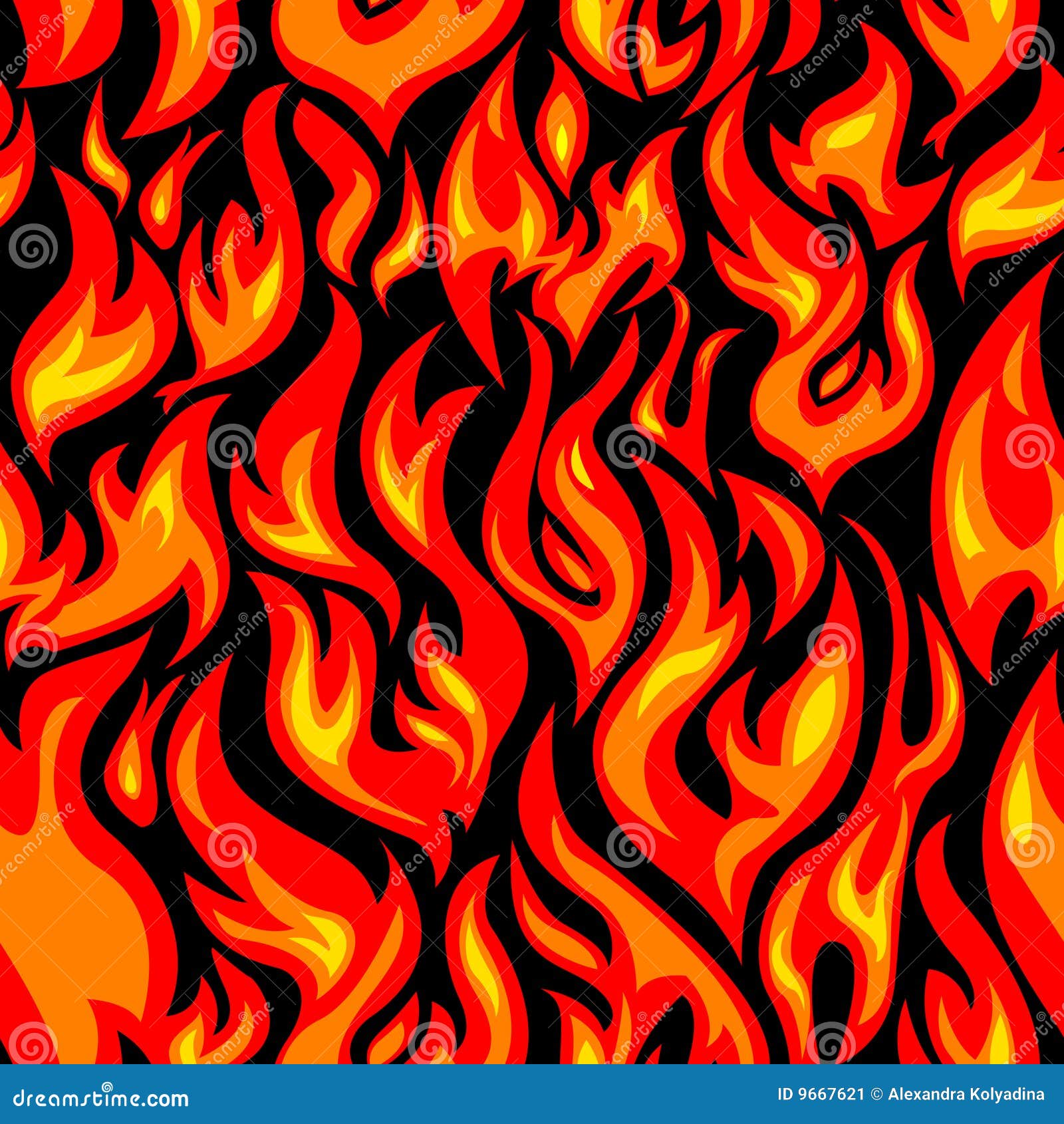 Fire. Seamless structure. stock vector. Illustration of heat - 9667621