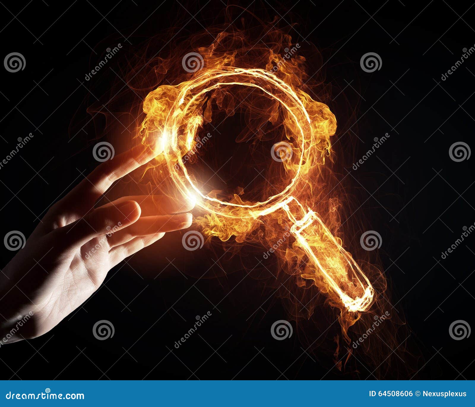 Fire search icon stock photo. Image of magnifying, graphic - 64508606
