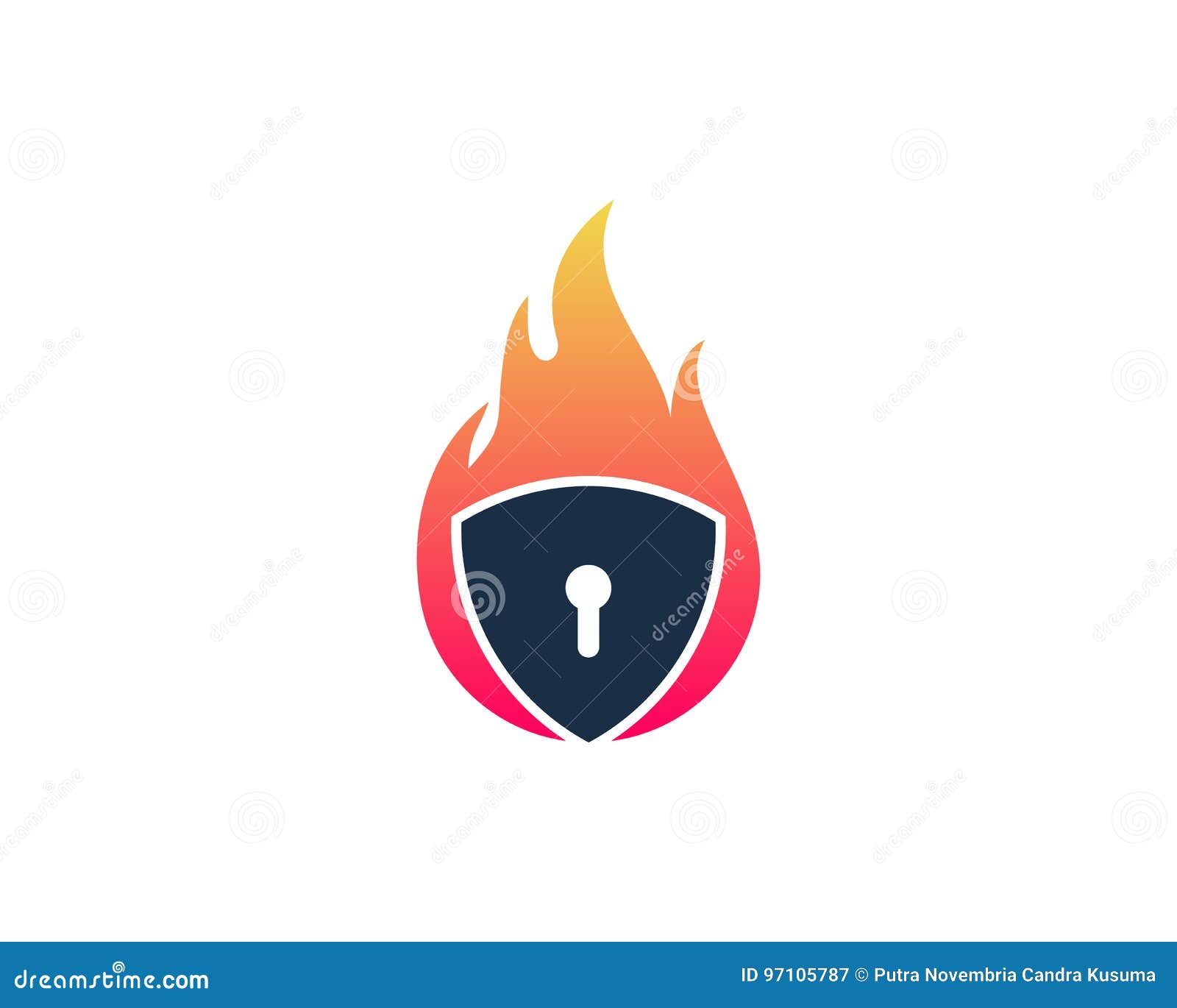 Fire Security Icon Logo Design Element Stock Vector - Illustration of ...