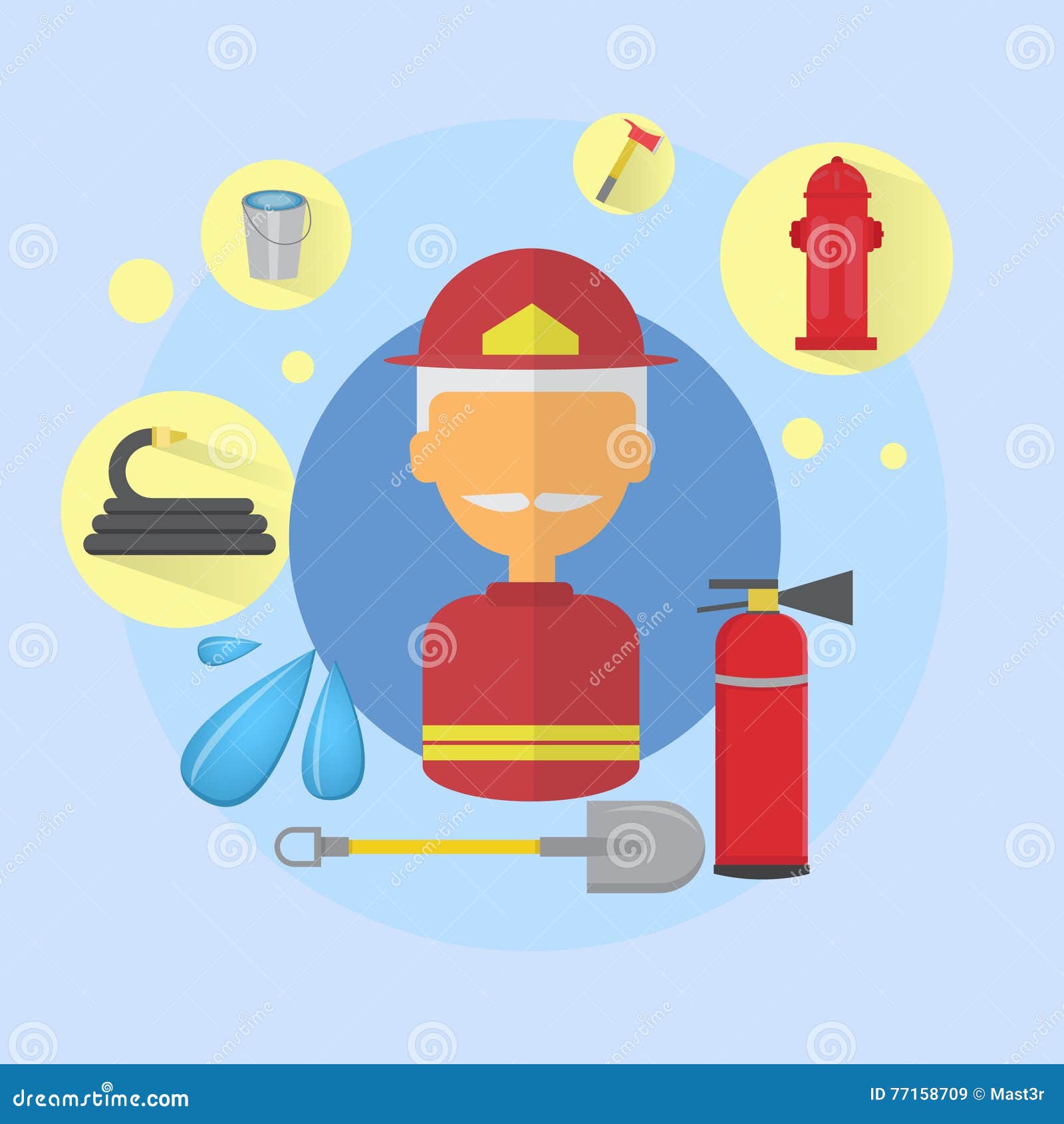 Fire Senior Man Firefighter Worker Icon Stock Vector - Illustration of ...