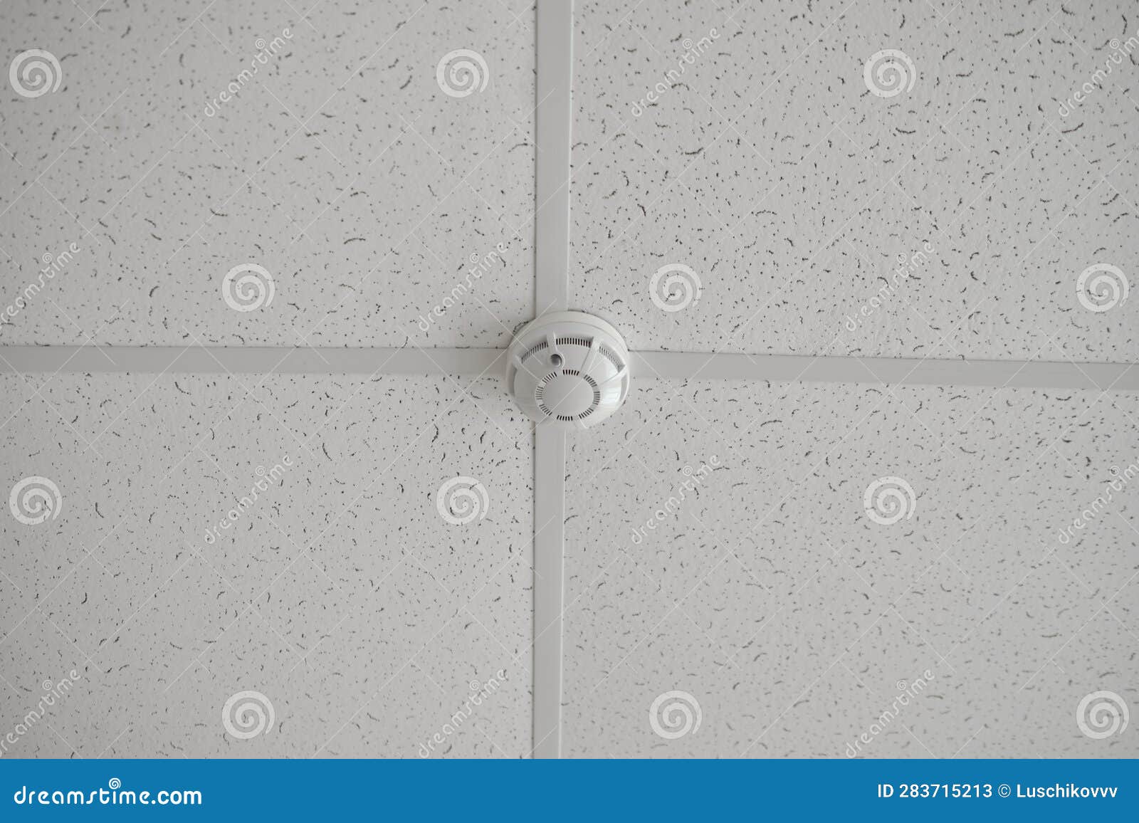 A Fire Sensor on the Ceiling. Armstrong Ceiling Stock Image - Image of ...